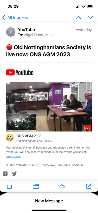 ONs' AGM 2023 Livestream - Old Nottinghamians' Society